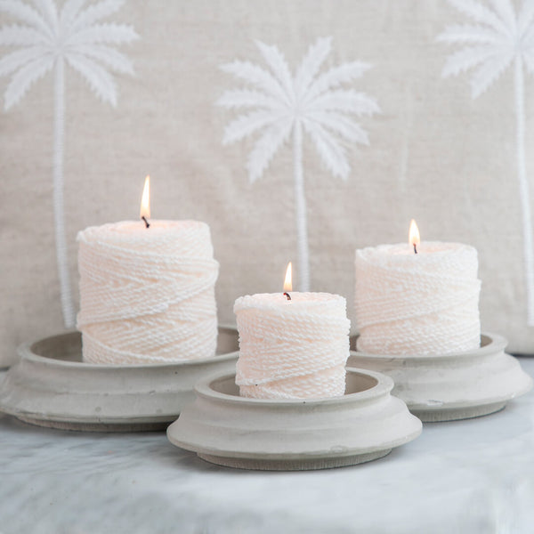 Twine Designer Candle - Handcrafted Ivory Pillar | Natural Light Candle Co